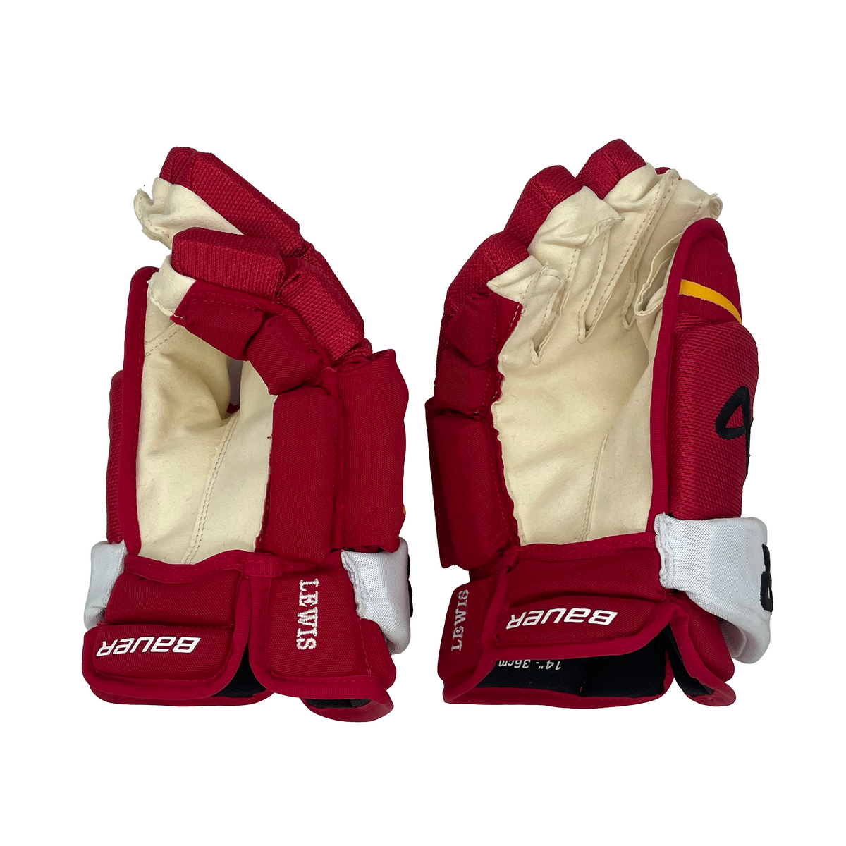 Bauer Vapor Hyperlite - NHL Pro Stock Glove - Trevor Lewis (Red/Yellow ...