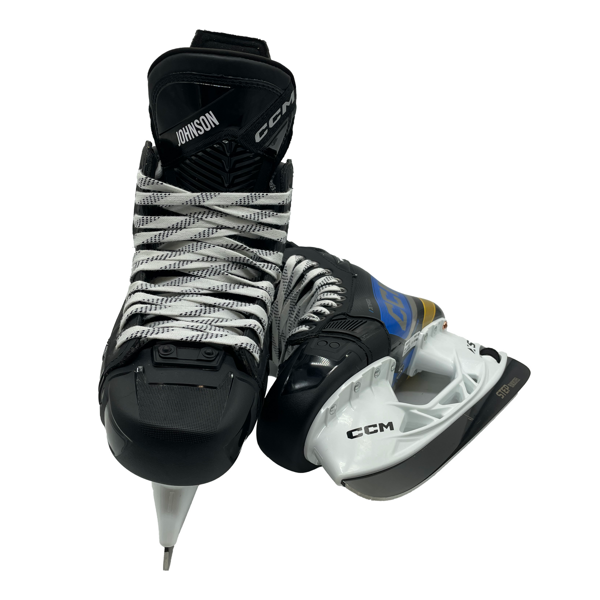 CCM Jetspeed FT6 Pro - Pro Stock Hockey Skates - Size 7W (Baby Blue/Ye ...