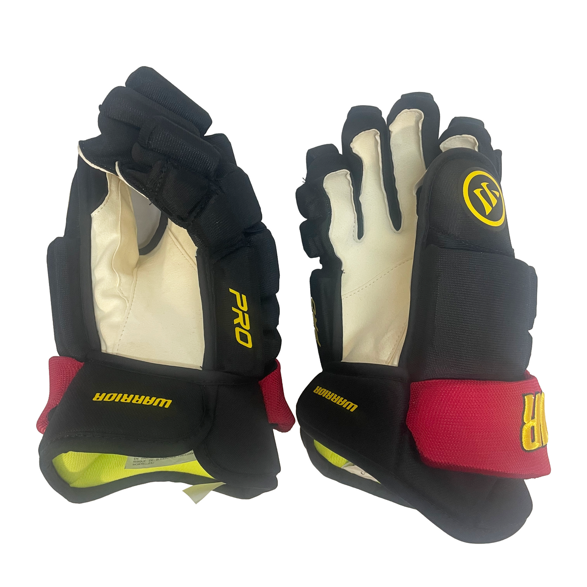 Warrior Alpha Pro - Pro Stock Hockey Gloves (Black/Red/Yellow ...