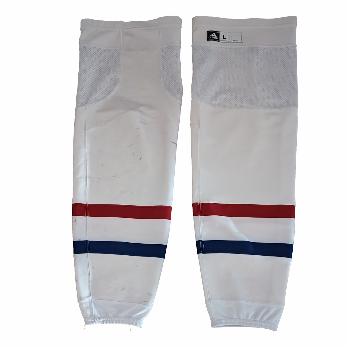 NHL - Used Pro Stock Adidas Hockey Socks - Montreal Canadiens (White/R ...