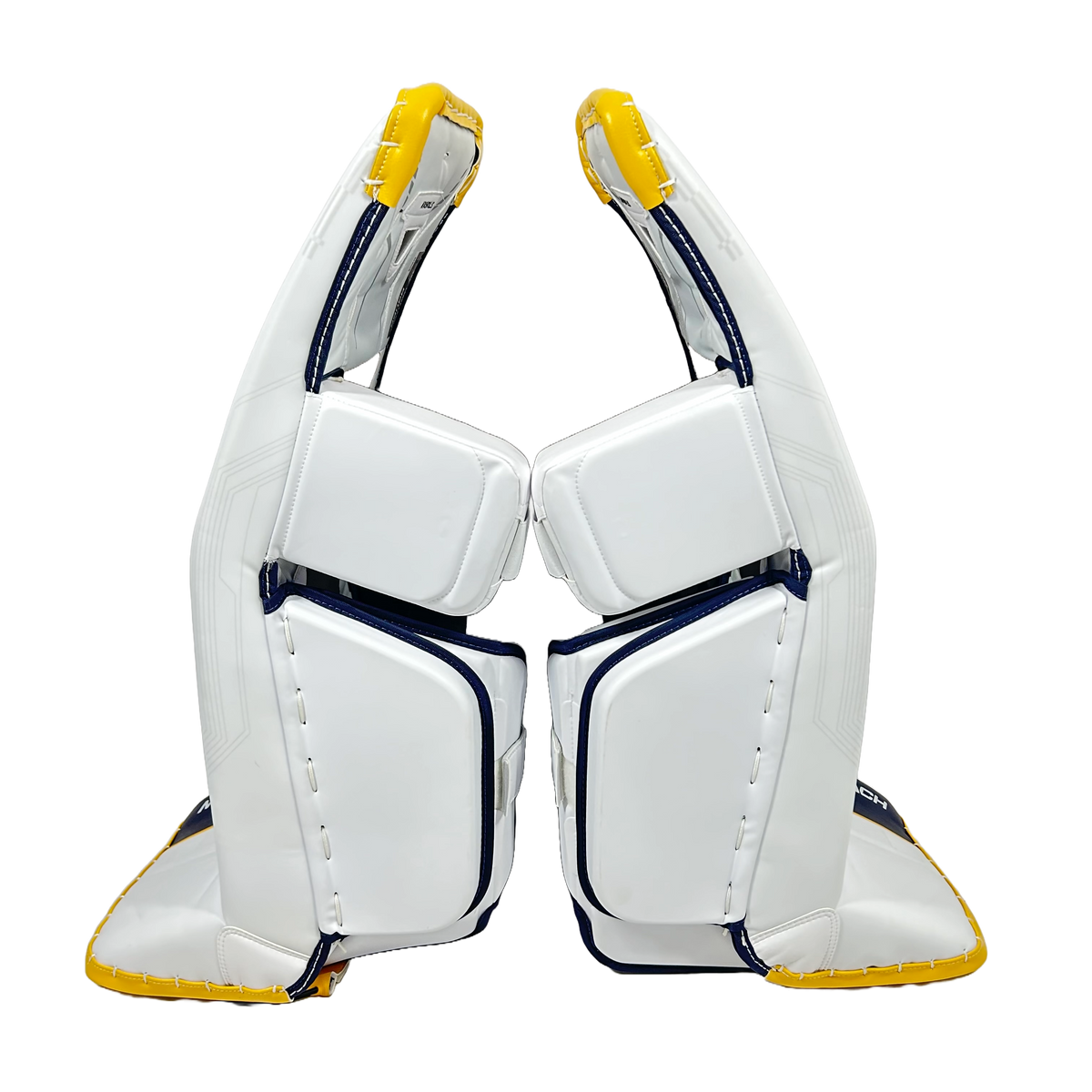 Bauer Supreme Mach - OHL Pro Stock Goalie Pads (Navy/White/Yellow ...