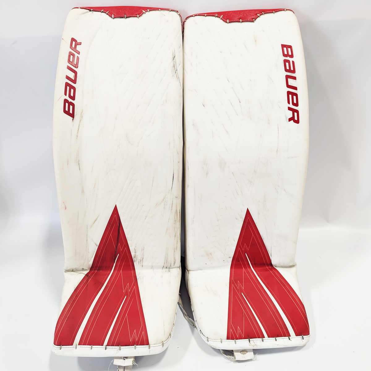 Bauer Supreme Ultrasonic - Used Pro Stock OHL Goalie Pads (Red/White ...