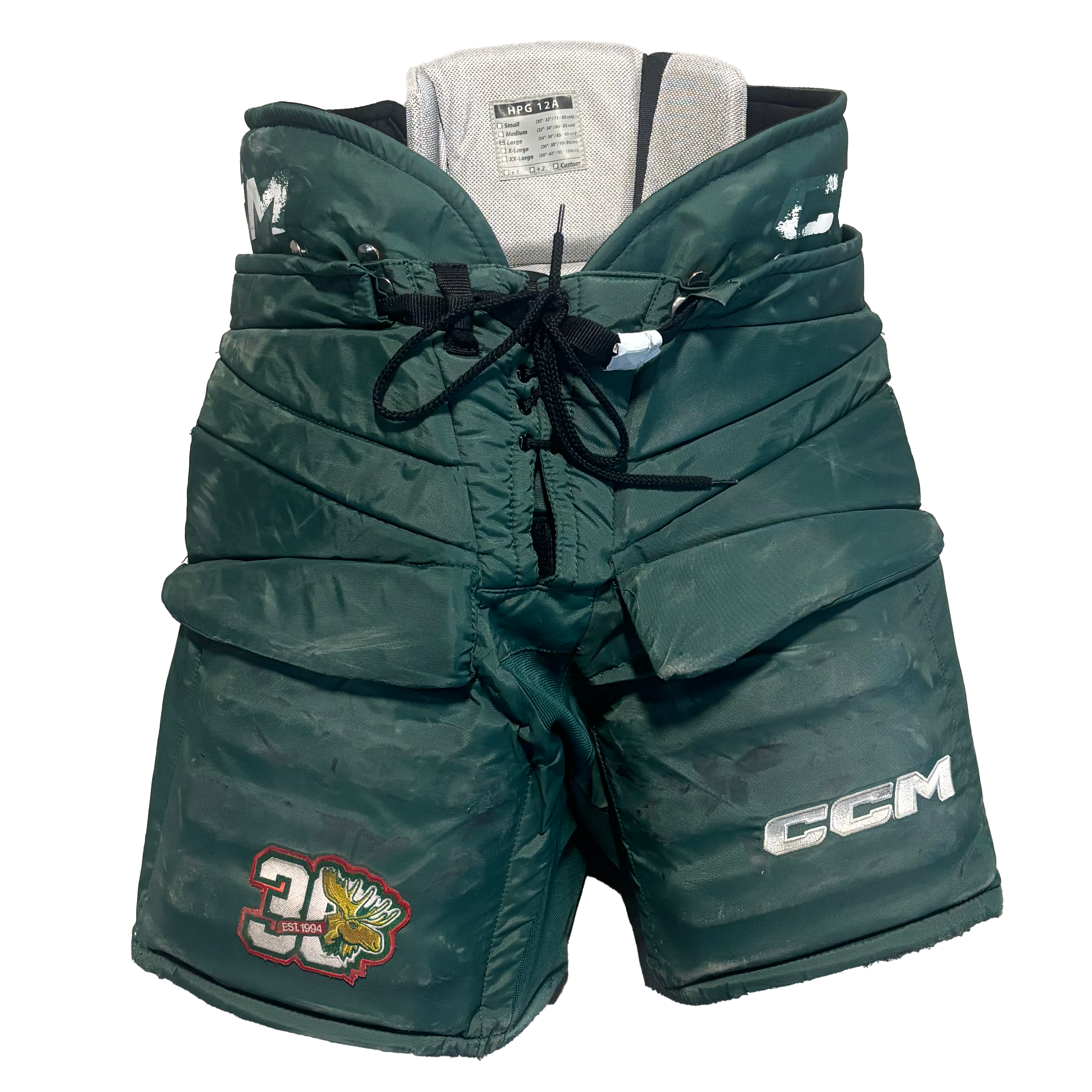 CCM HPG12A - Used QMJHL Pro Stock Hockey Goalie Pants (Green)