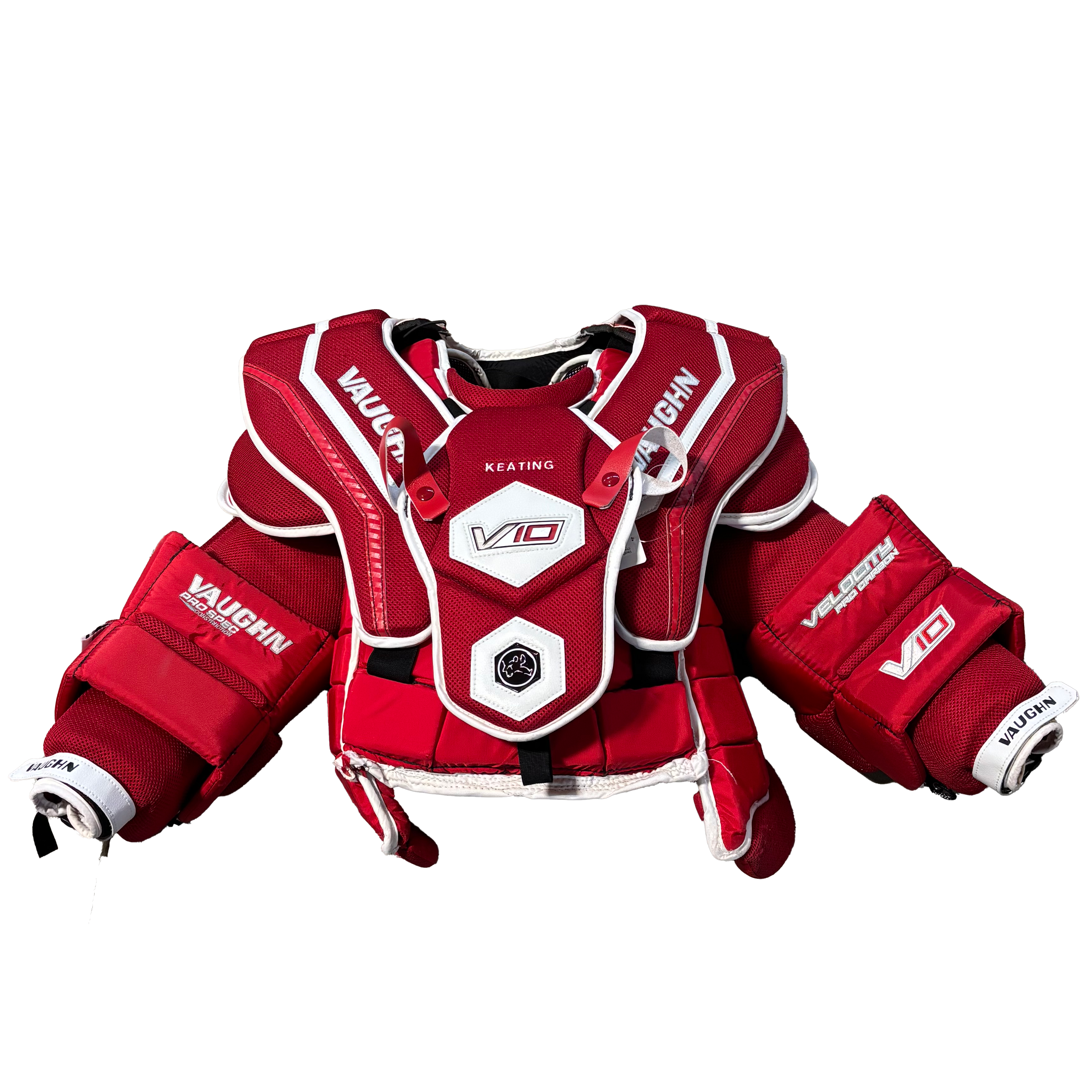 Vaughn V10 Pro Carbon - New Pro Stock Goalie Chest Protector (Red)