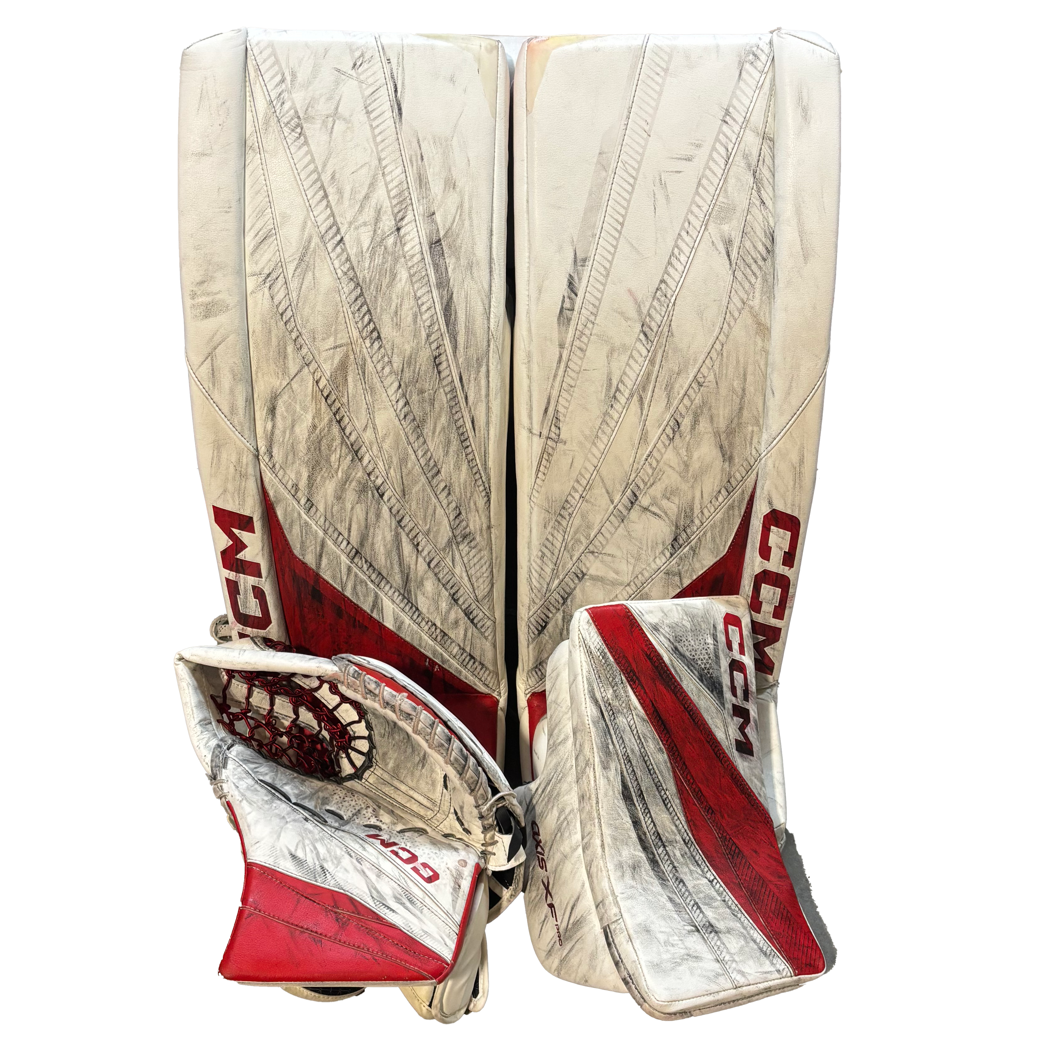 CCM Axis XF Pro - Used Pro Stock Goalie Full Set (White/Red)