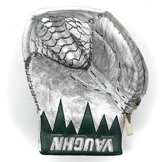 Vaughn Velocity V10 - Used NCAA Pro Stock Goalie Glove (White/Green)